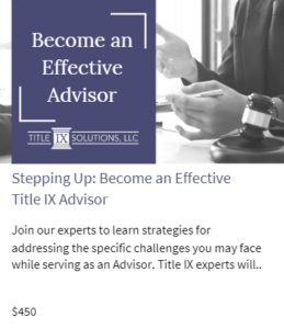 Online, Self-Paced Title IX Trainings - Title IX Solutions