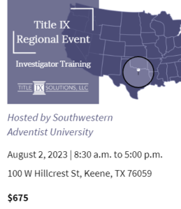 On-Campus Regional Title IX Training Programs - Title IX Solutions